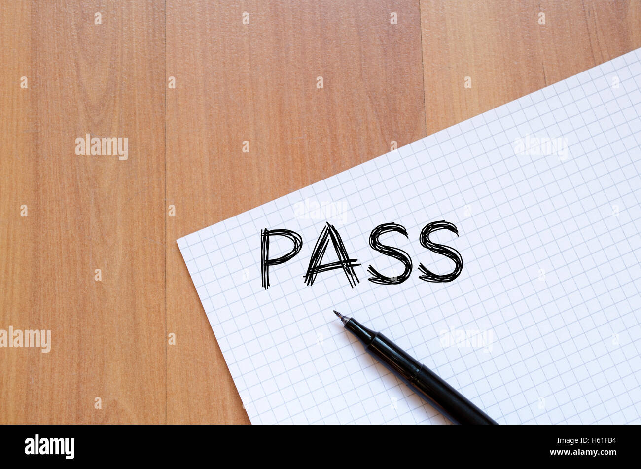 Pass text concept write on notebook Stock Photo - Alamy