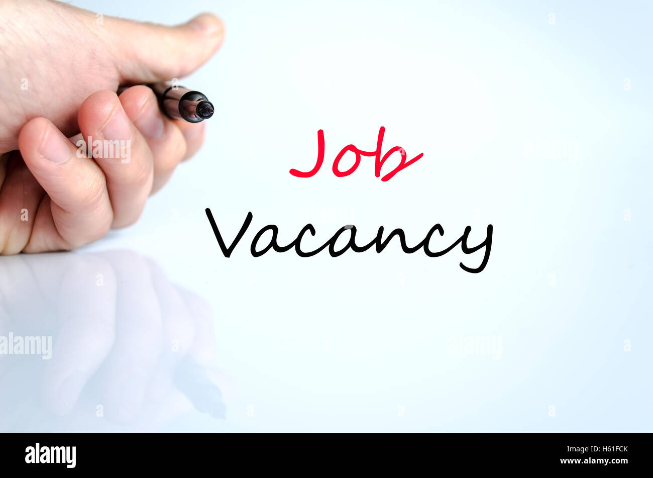 Job vacancy text concept isolated over white background Stock Photo - Alamy
