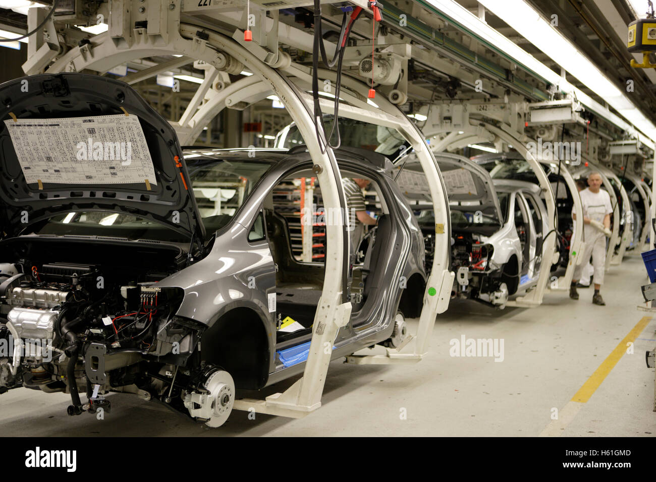 Golf car production, VW plant in Wolfsburg, Lower Saxony Stock Photo ...