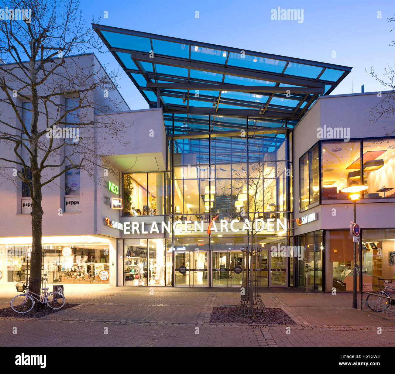 Shopping centre Erlangen arcades, Erlangen, Middle Franconia, Bavaria ...