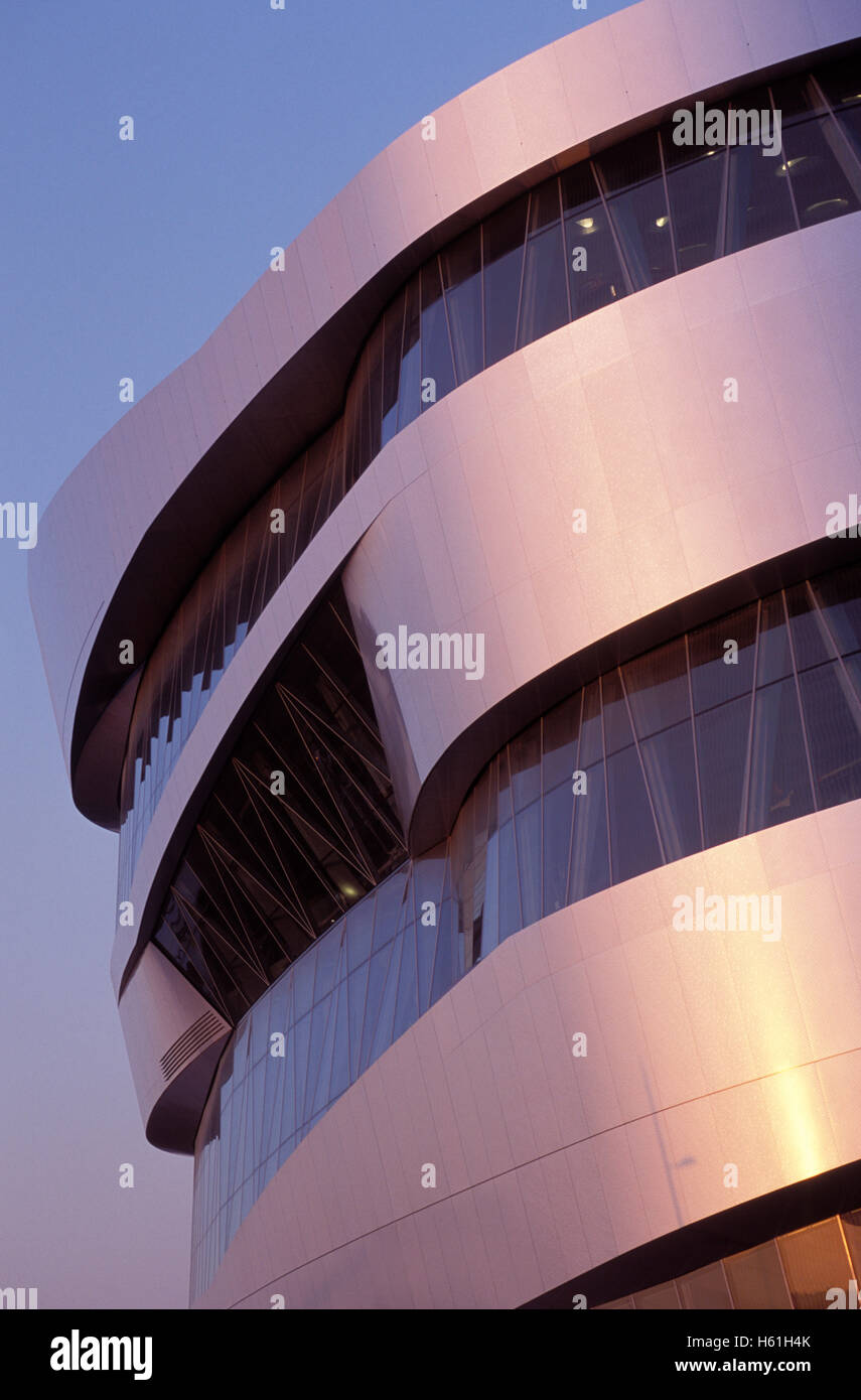 Mercedes-Benz Museum, modern architecture, metal facade, Daimler ...