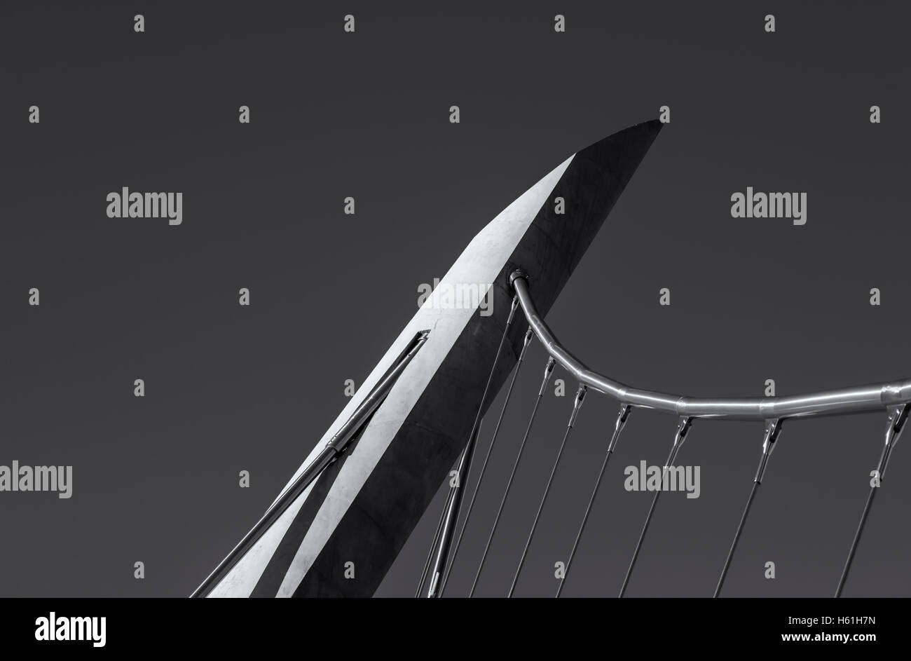 The spike of the Harbor Drive Pedestrian Bridge. San Diego, California ...