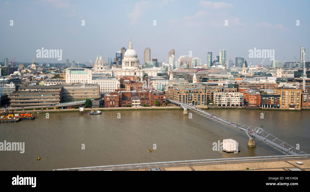 Aerial view over the City of London from Tate Modern Gallery Stock ...