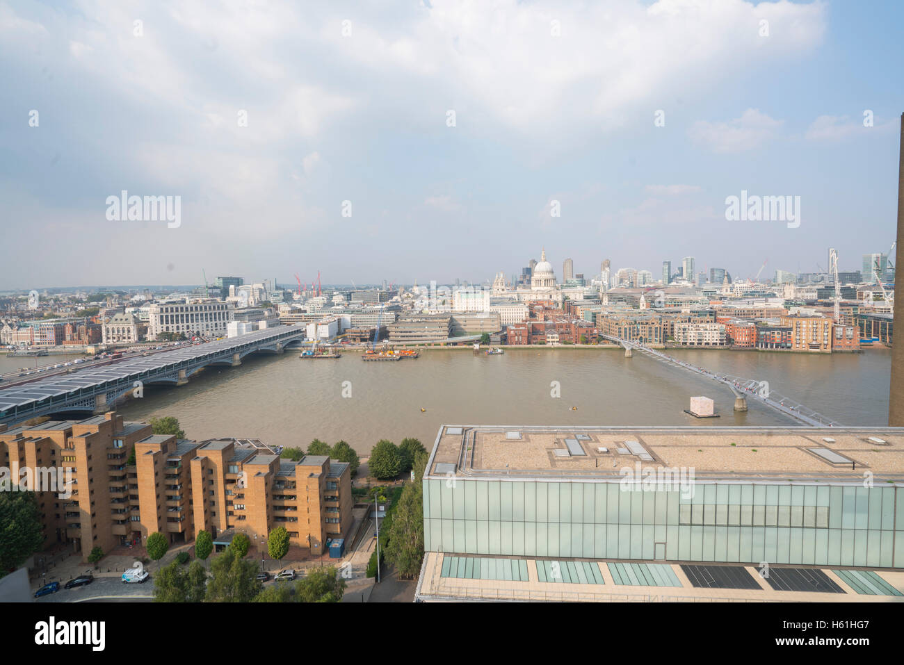 Aerial view over the City of London from Tate Modern Gallery Stock ...