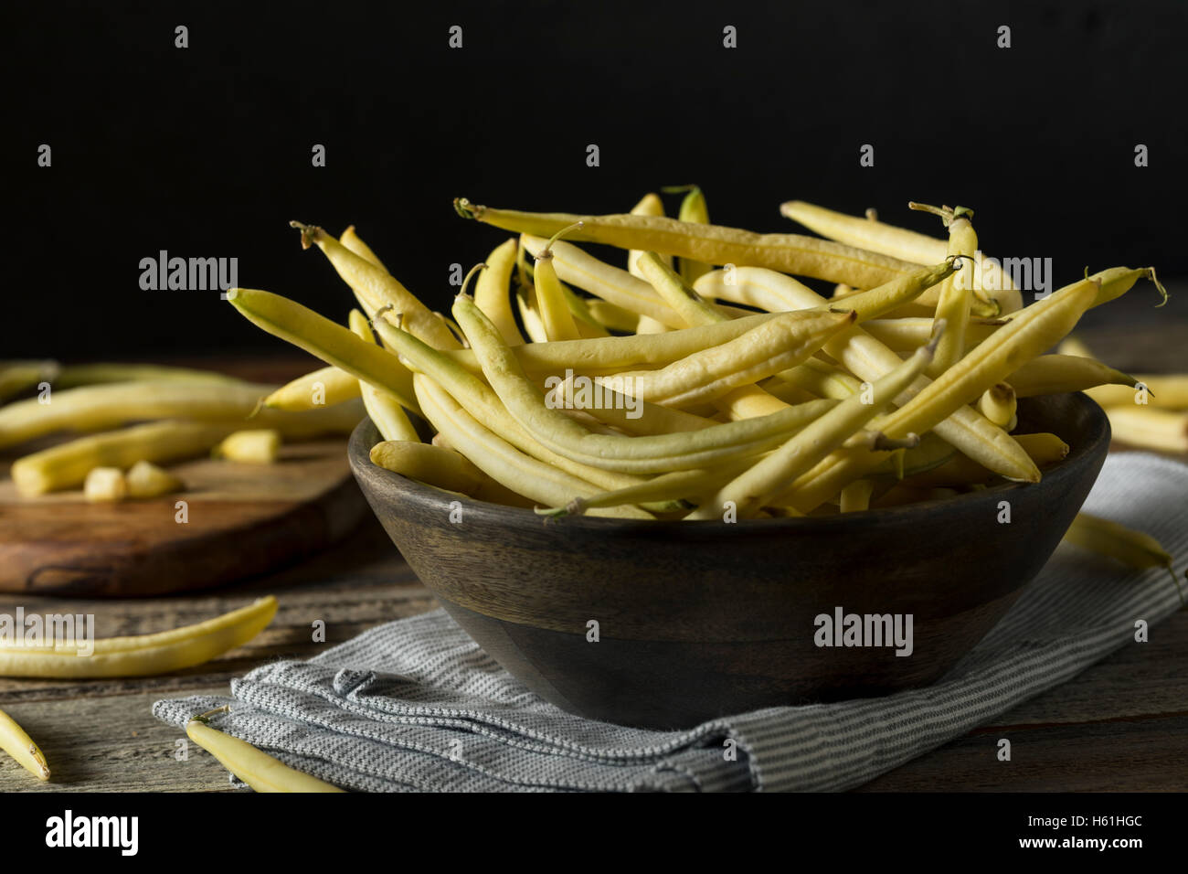 Raw Organic Yellow Wax Beans Ready to Cook Stock Photo - Alamy