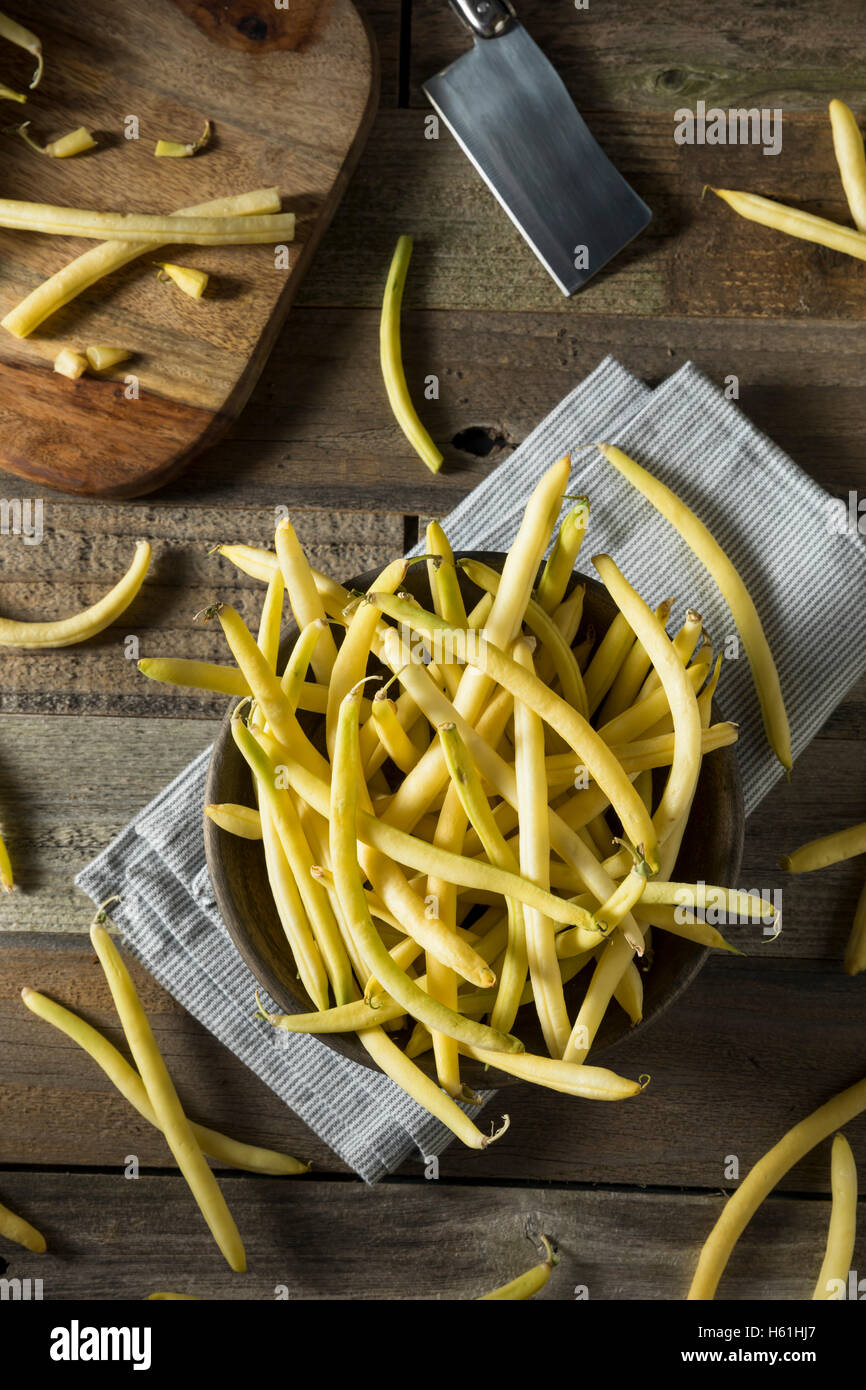 Raw Organic Yellow Wax Beans Ready to Cook Stock Photo - Alamy