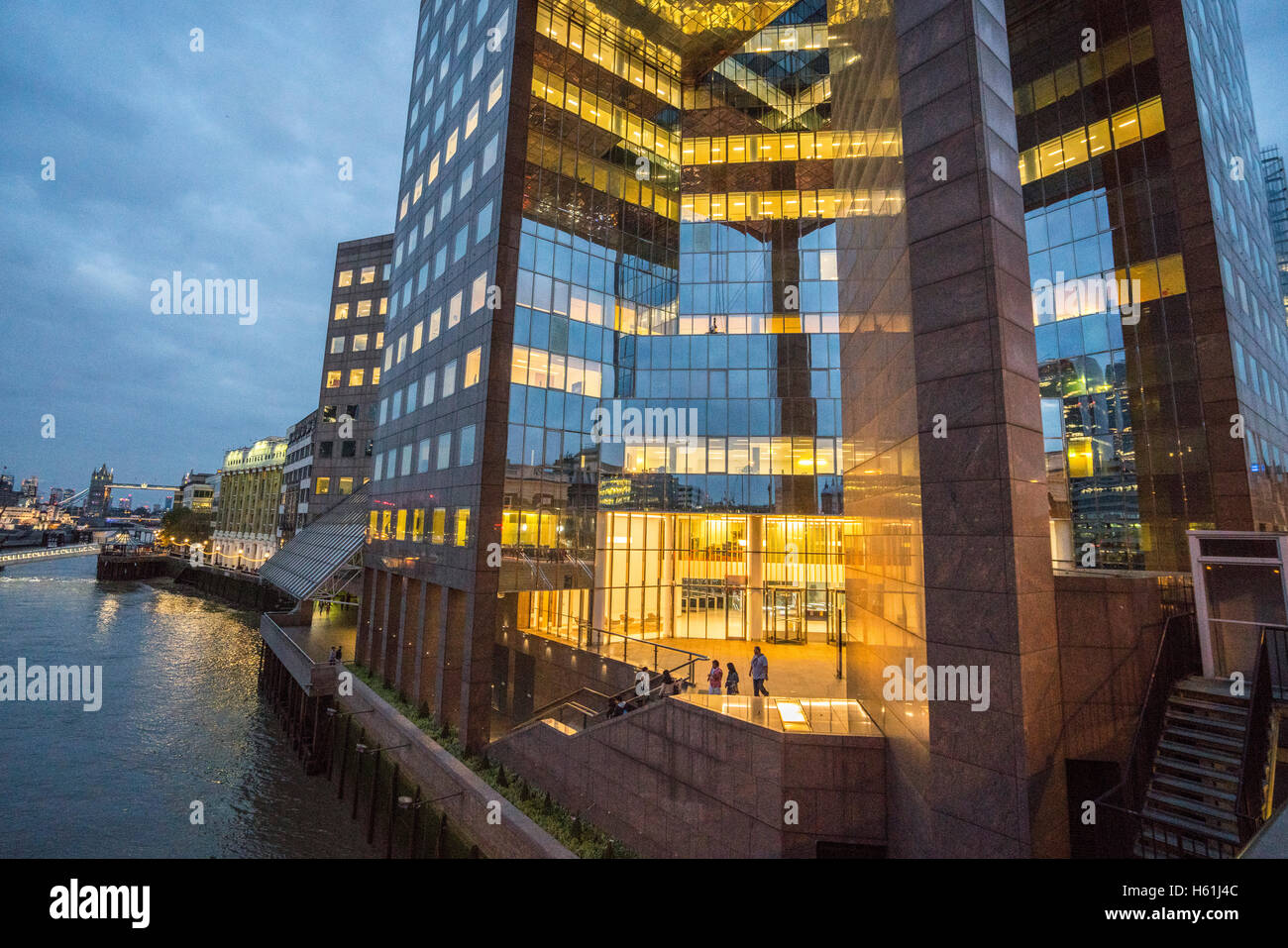 Futuristic buildings in London - amazing shot in the evening Stock ...