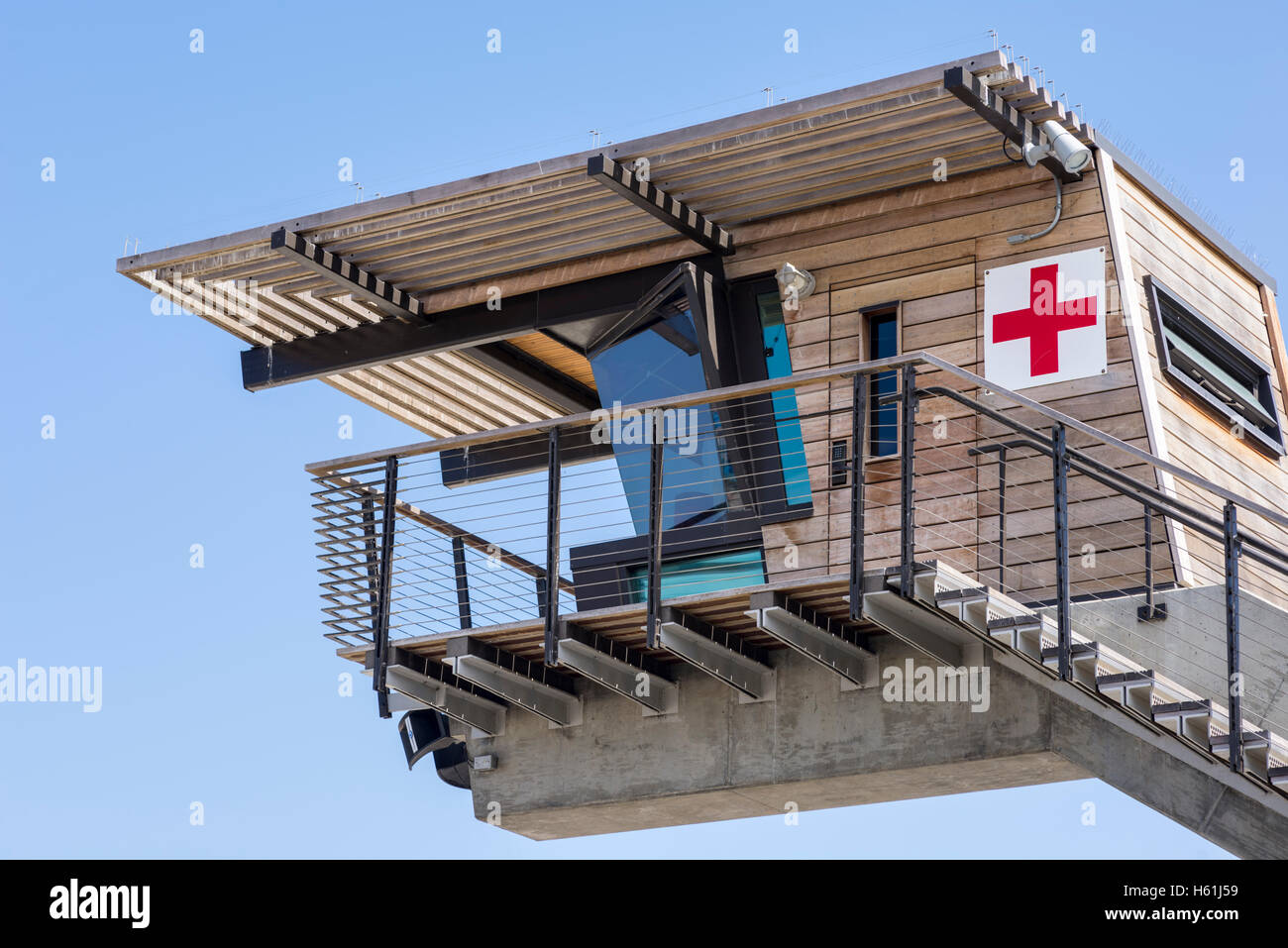 Lifeguard tower at La Jolla Shores Beach. La Jolla, California, USA ...