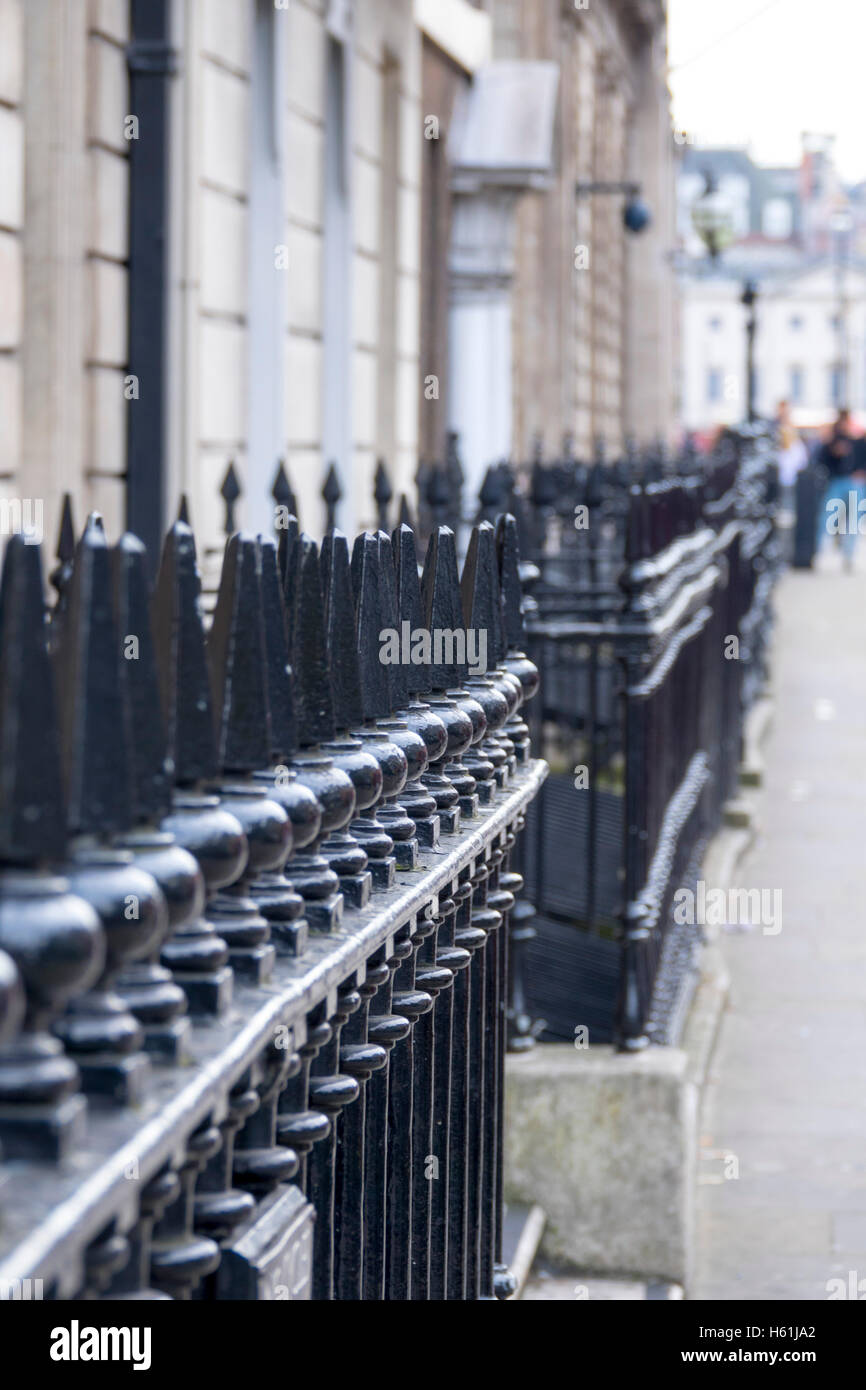 Typical English style - iron fences in front of the house Stock Photo ...