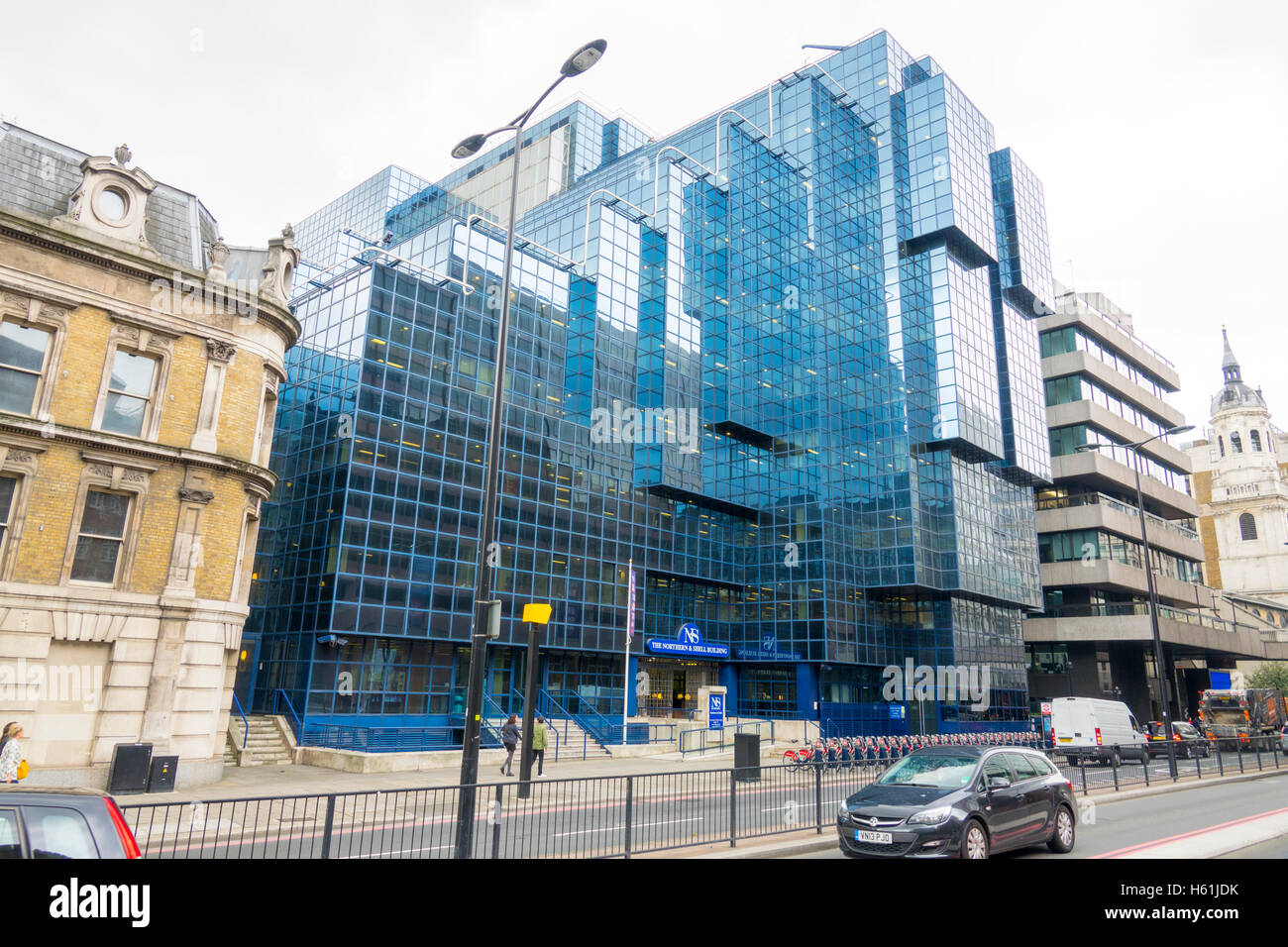Street view with Nothern and Shell Building in the City of London Stock ...