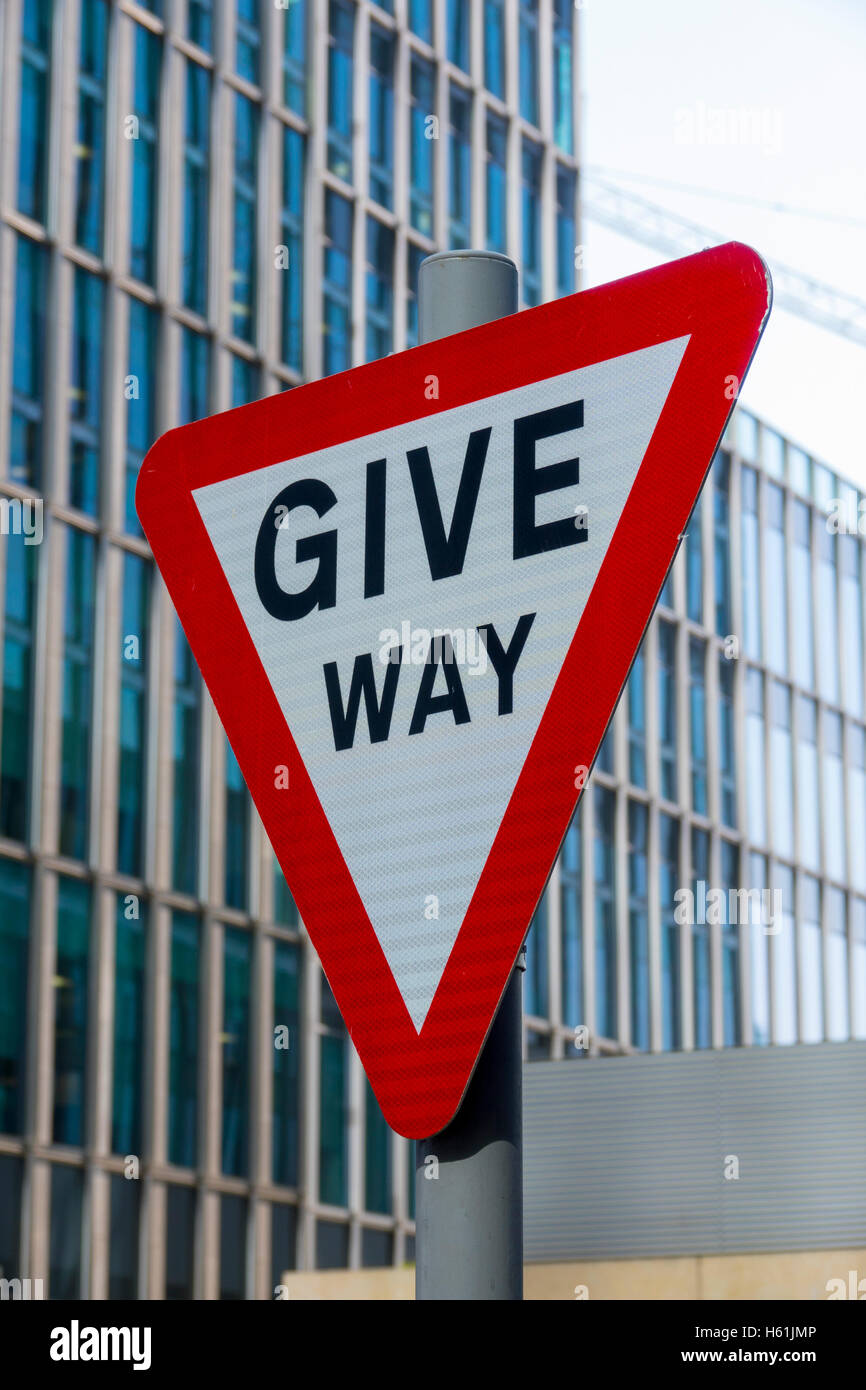 Give Way Sign in London Stock Photo - Alamy