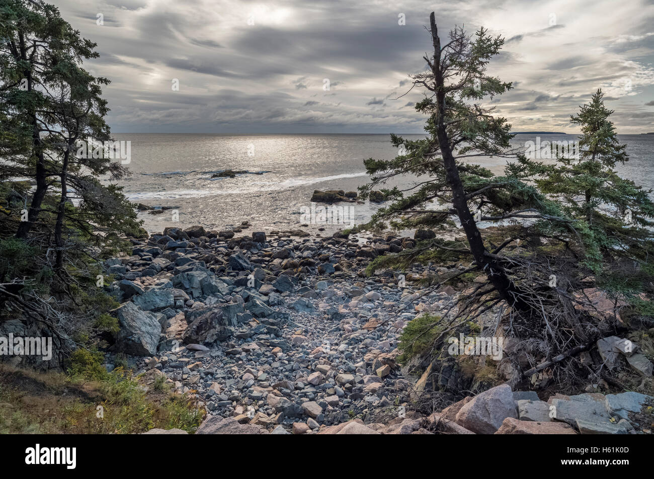 LITTLE HUNTERS BEACH ACADIA NATIONAL PARK MOUNT DESERT ISLAND MAINE USA ...