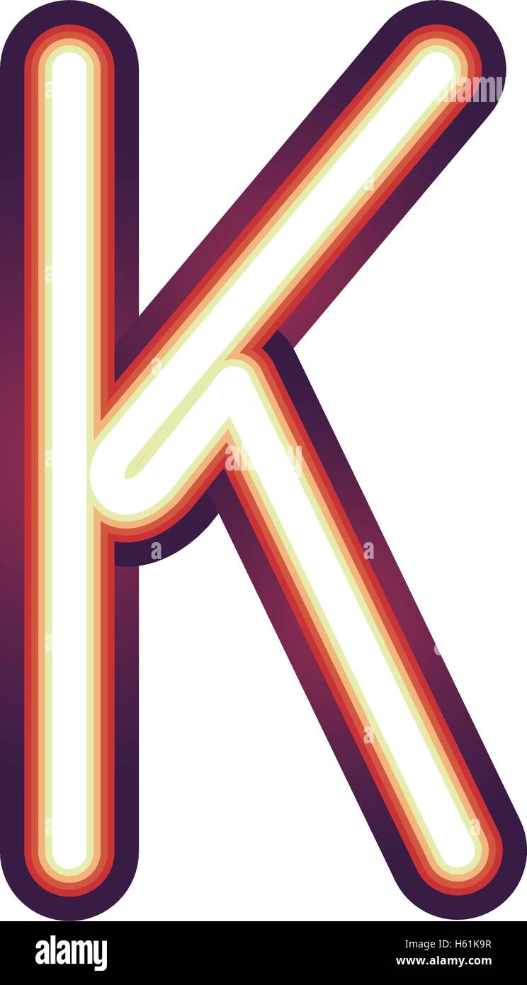 Glowing neon letter K Stock Vector Image & Art - Alamy