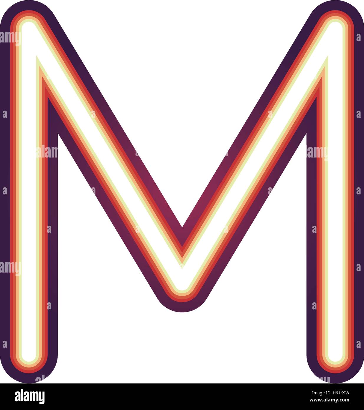 Glowing neon letter M Stock Vector Image & Art - Alamy
