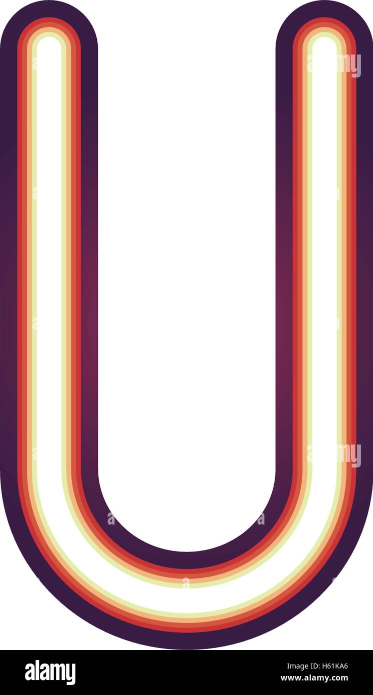 Glowing neon letter U Stock Vector Image & Art - Alamy