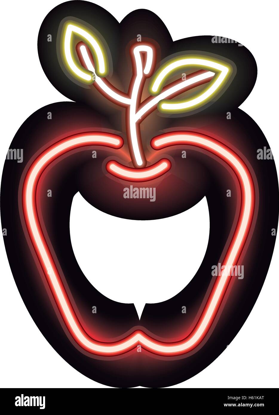 neon apple icon Stock Vector Image & Art - Alamy