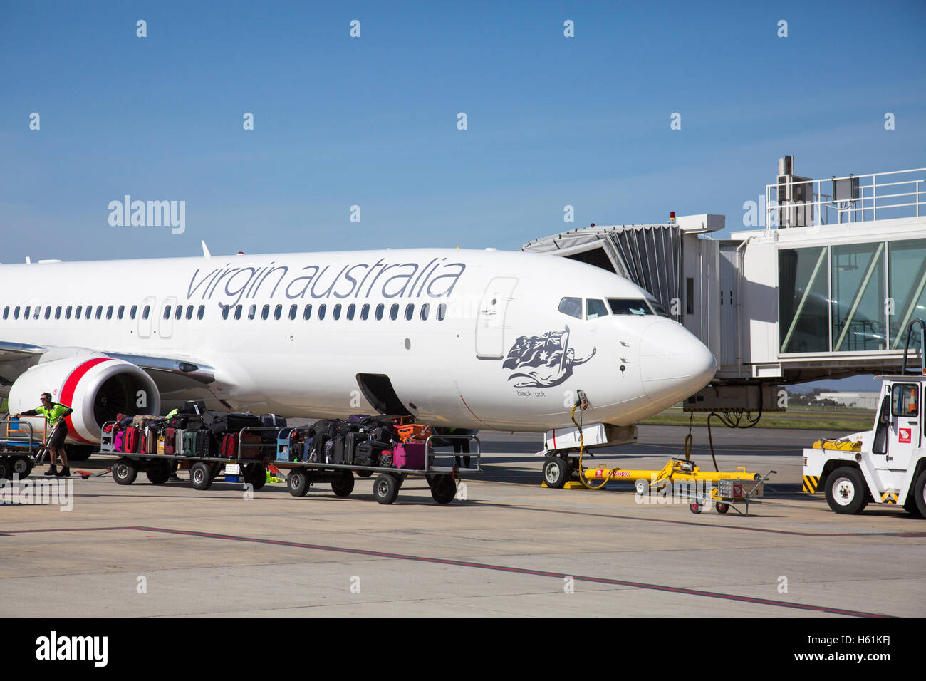 Virgin australia aeroplane on the tarmac at Adelaide airport, South ...