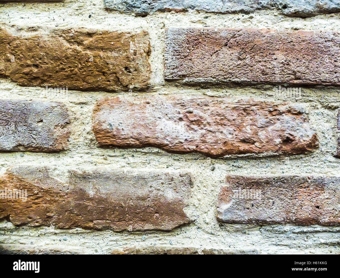 Bucharest, Romania, 9 February 2016: Detailed old red brick wall ...