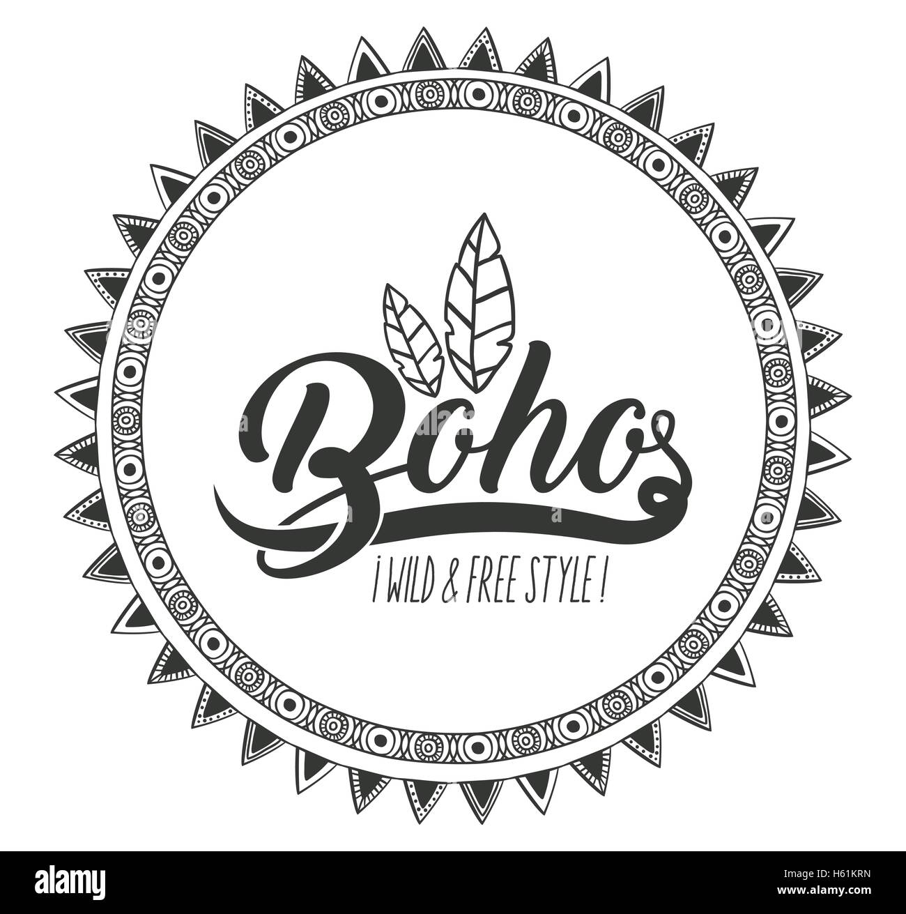 Boho circle bohemic and ornament design Stock Vector Image & Art - Alamy