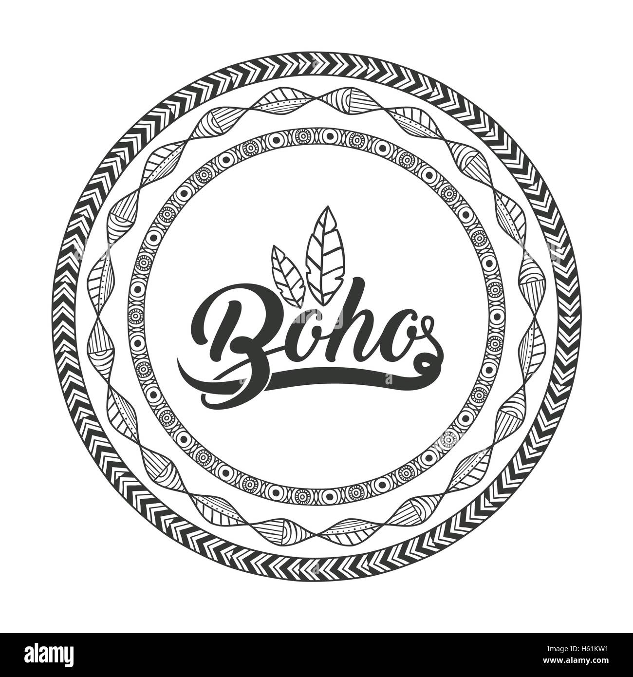 Boho circle bohemic and ornament design Stock Vector Image & Art - Alamy