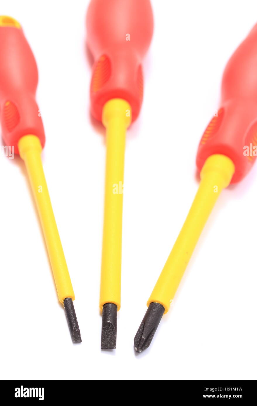 Screwdrivers isolated on white background, work tools for engineer ...