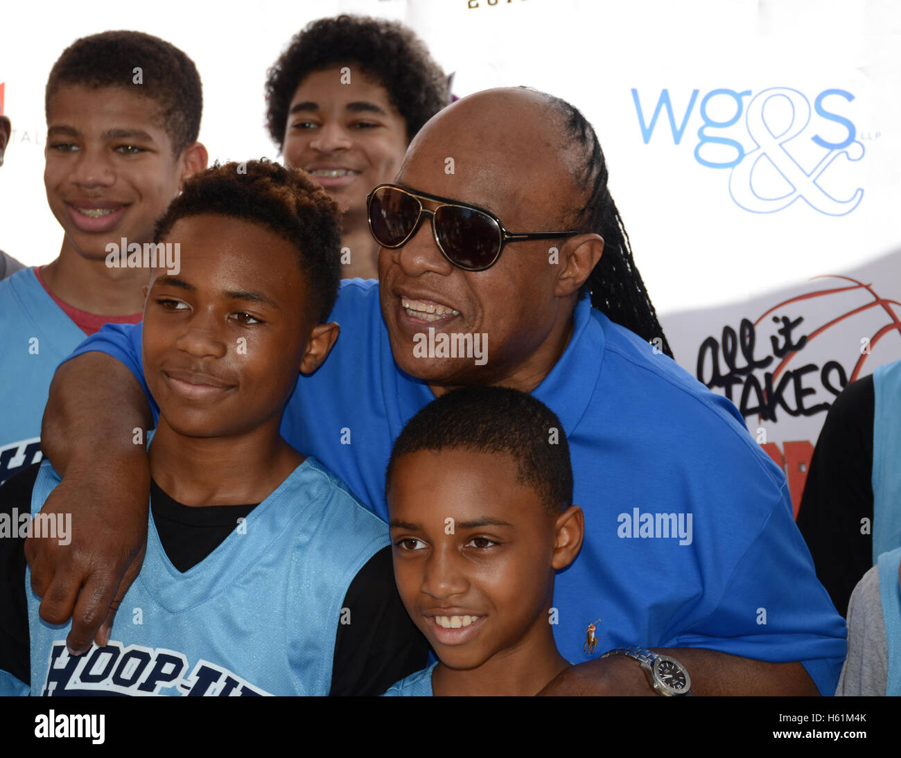 Kailand Morris, Stevie Wonder and Mandla Morris arrives at the 3rd ...