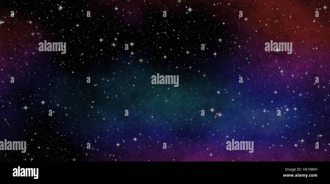 New panoramic looking into deep space. Dark night sky full of stars ...