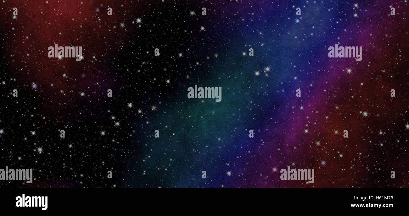 New panoramic looking into deep space. Dark night sky full of stars ...