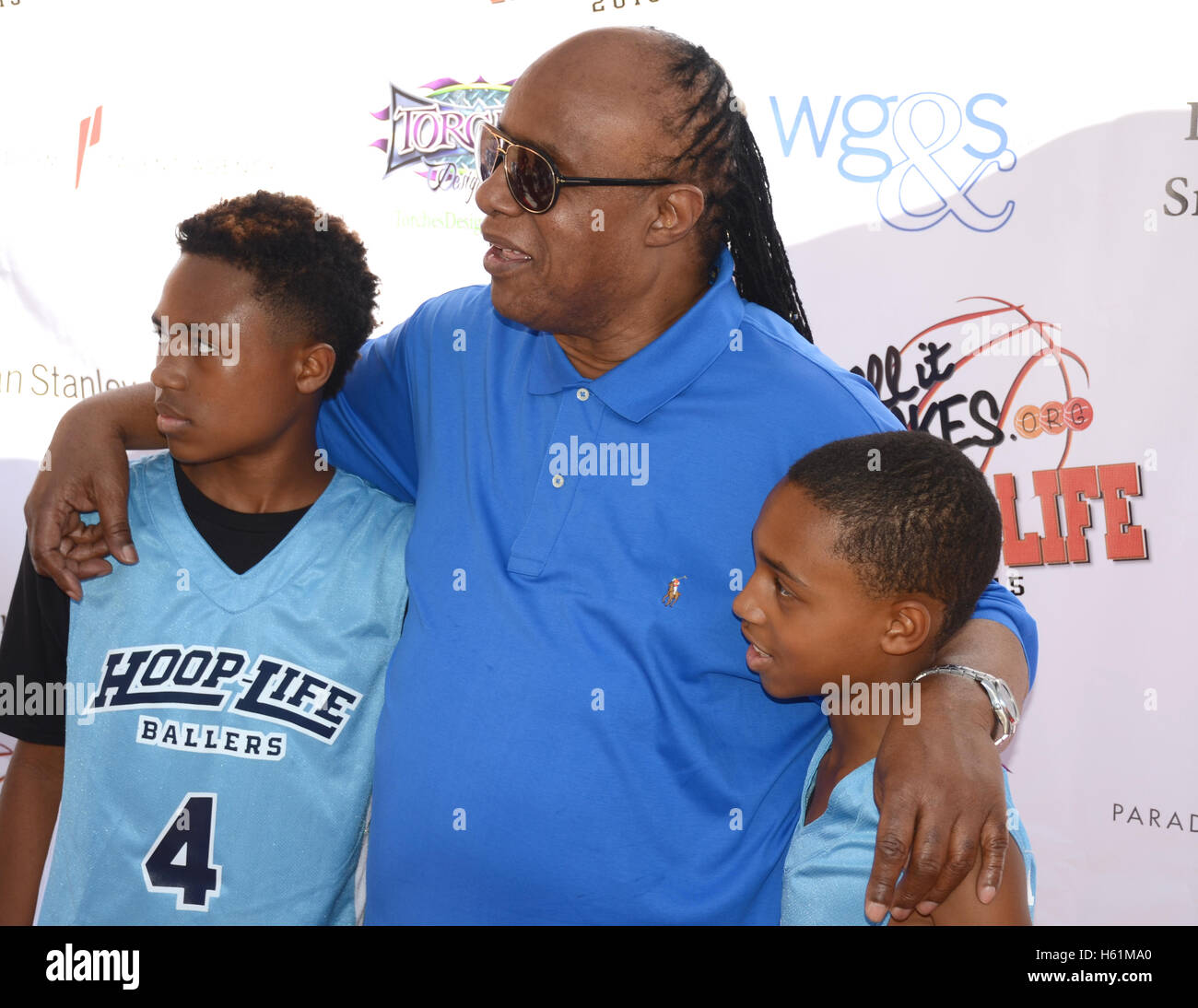 Kailand Morris, Stevie Wonder and Mandla Morris arrives at the 3rd ...