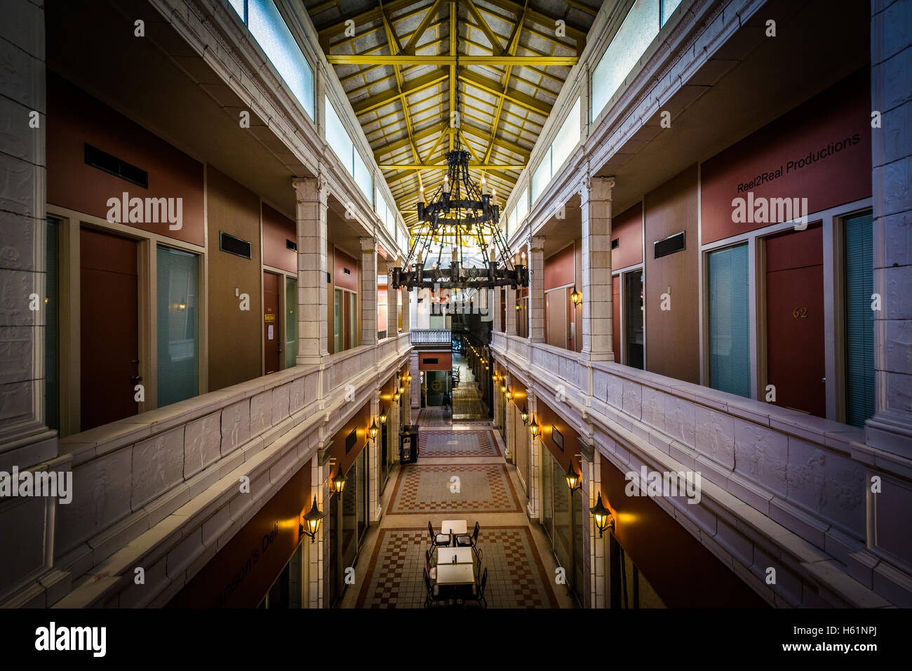Corridor in the Arcade Mall, in Columbia, South Carolina Stock Photo ...