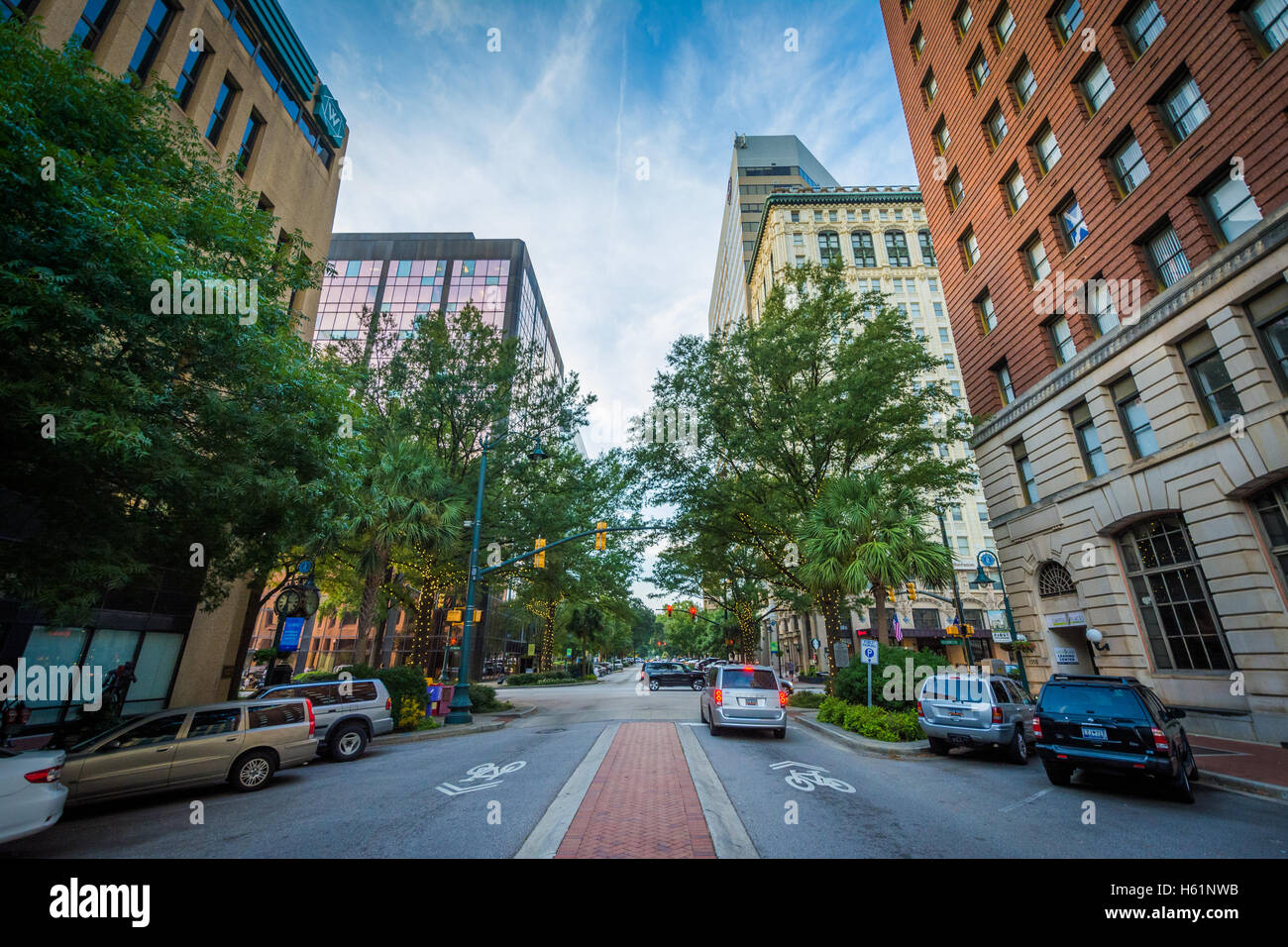 Buildings on Main Street in downtown Columbia, South Carolina Stock ...
