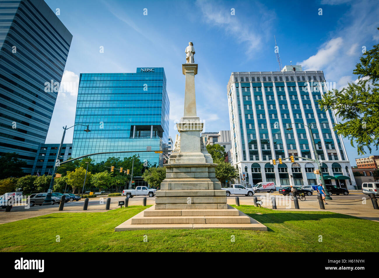 Statue and modern buildings in Columbia, South Carolina Stock Photo - Alamy