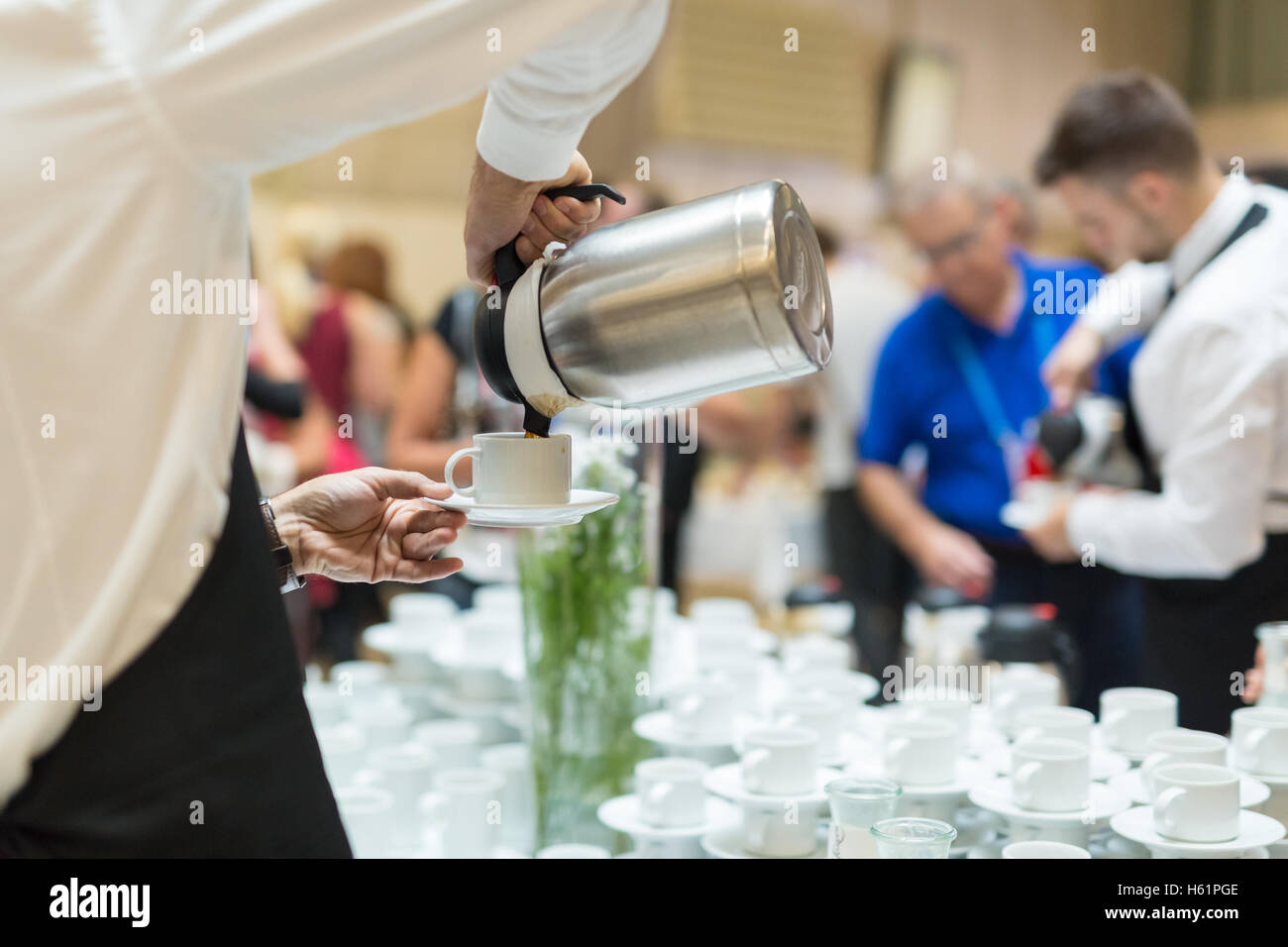 Coffee break at conference meeting Stock Photo - Alamy