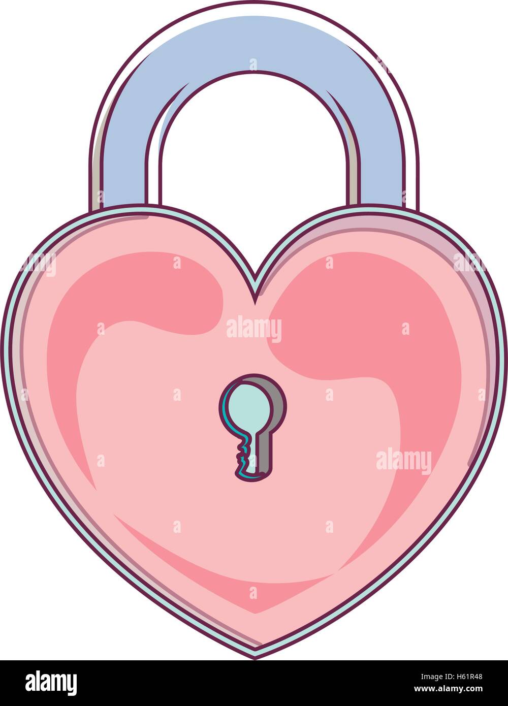 padlock with heart shape Stock Vector Image & Art - Alamy