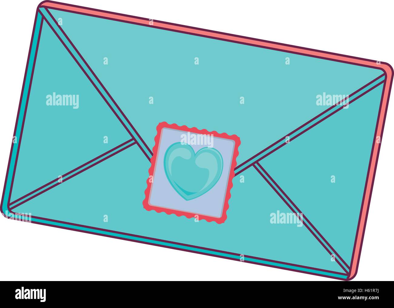 envelope with heart post stamp Stock Vector Image & Art - Alamy