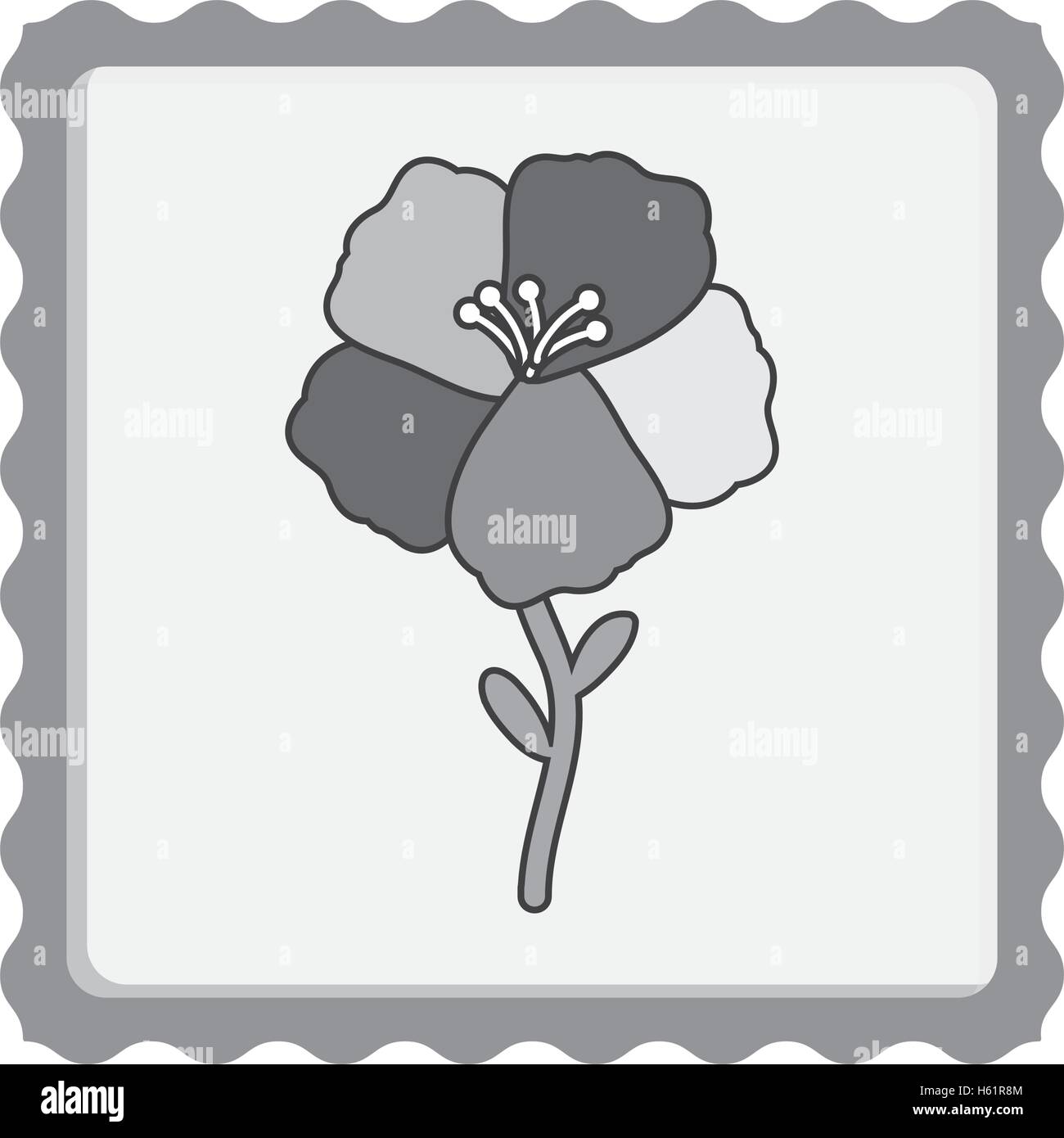 post stamp with flower icon Stock Vector Image & Art - Alamy