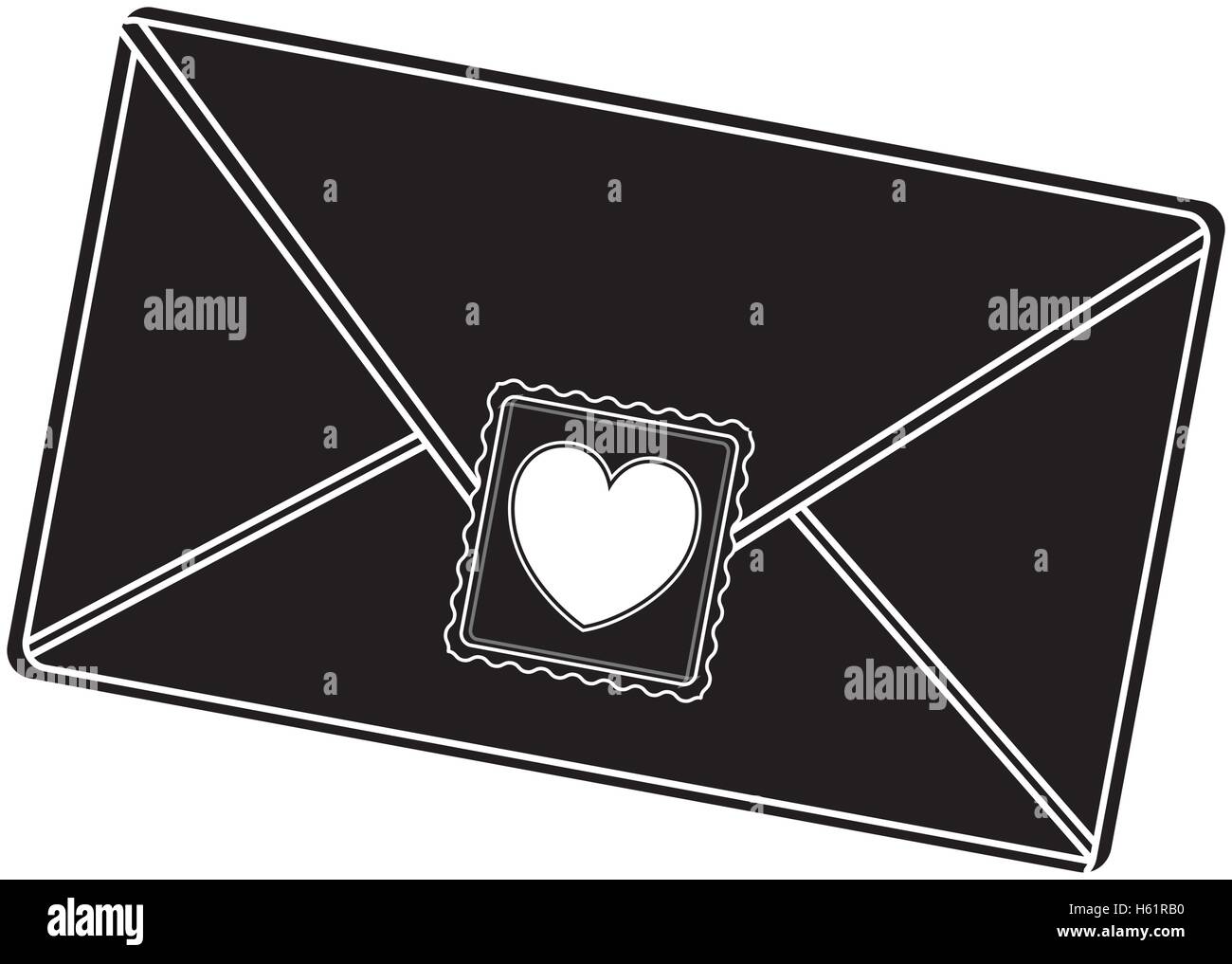 envelope with heart post stamp Stock Vector Image & Art - Alamy