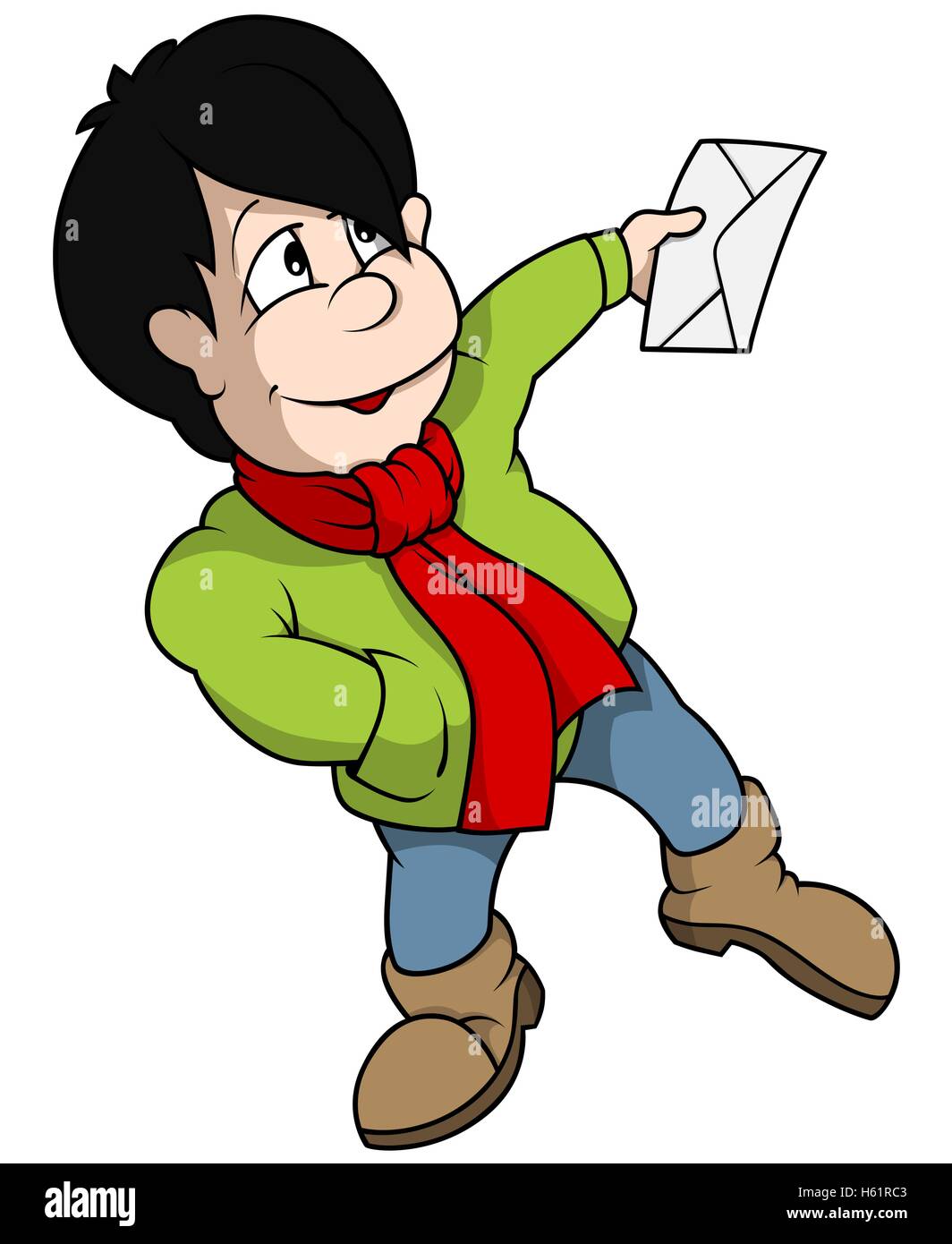 Hand holding envelope cartoon Cut Out Stock Images & Pictures - Alamy