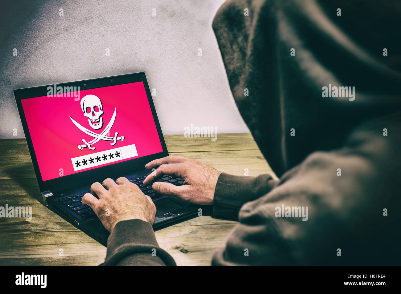 Hacker laptop hoodie hi-res stock photography and images - Alamy