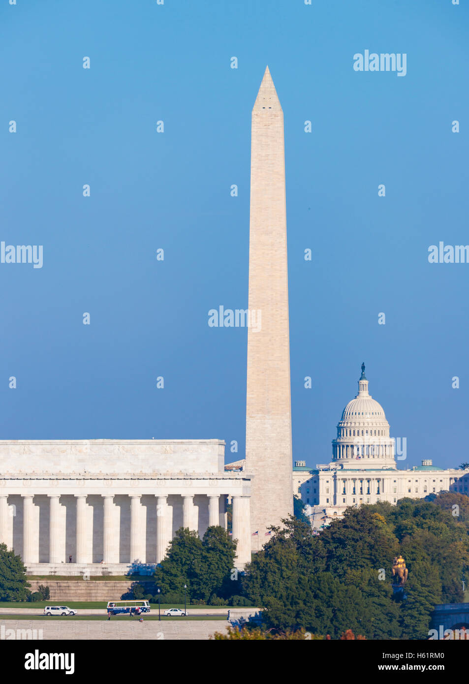WASHINGTON, DC, USA - Lincoln Memorial, Washington Monument, U.S ...