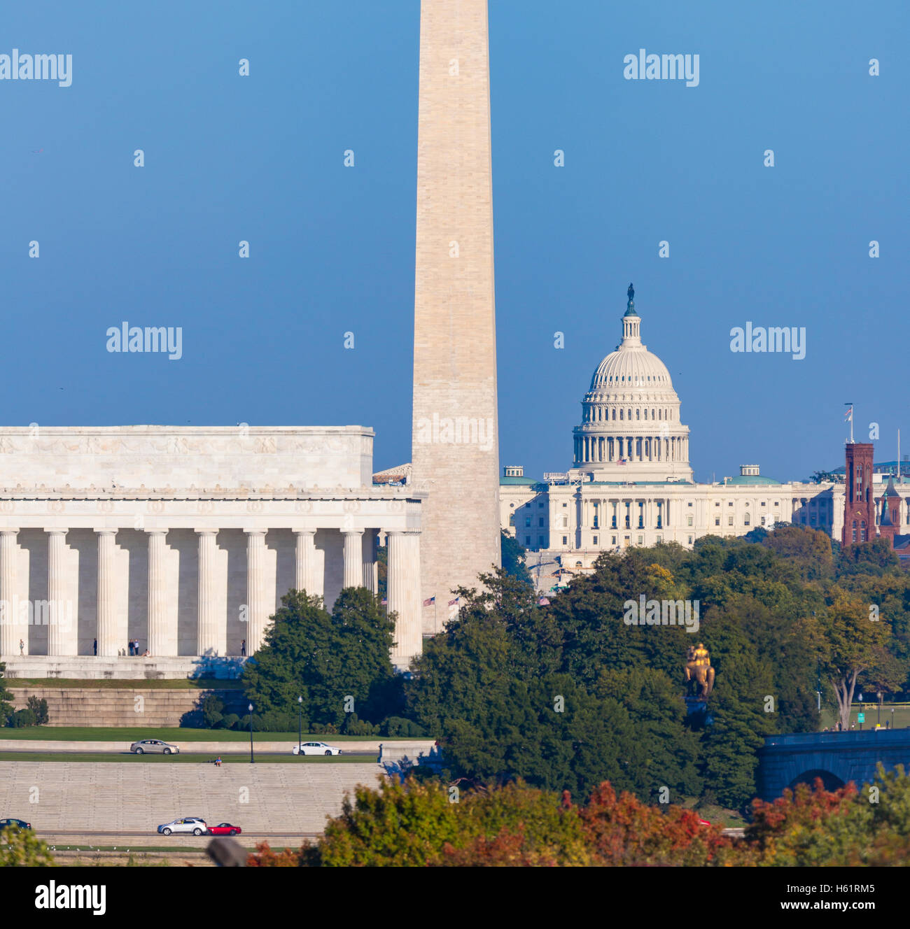 WASHINGTON, DC, USA - Lincoln Memorial, Washington Monument, U.S ...