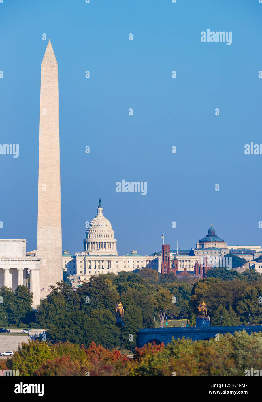 WASHINGTON, DC, USA - Lincoln Memorial, Washington Monument, U.S ...