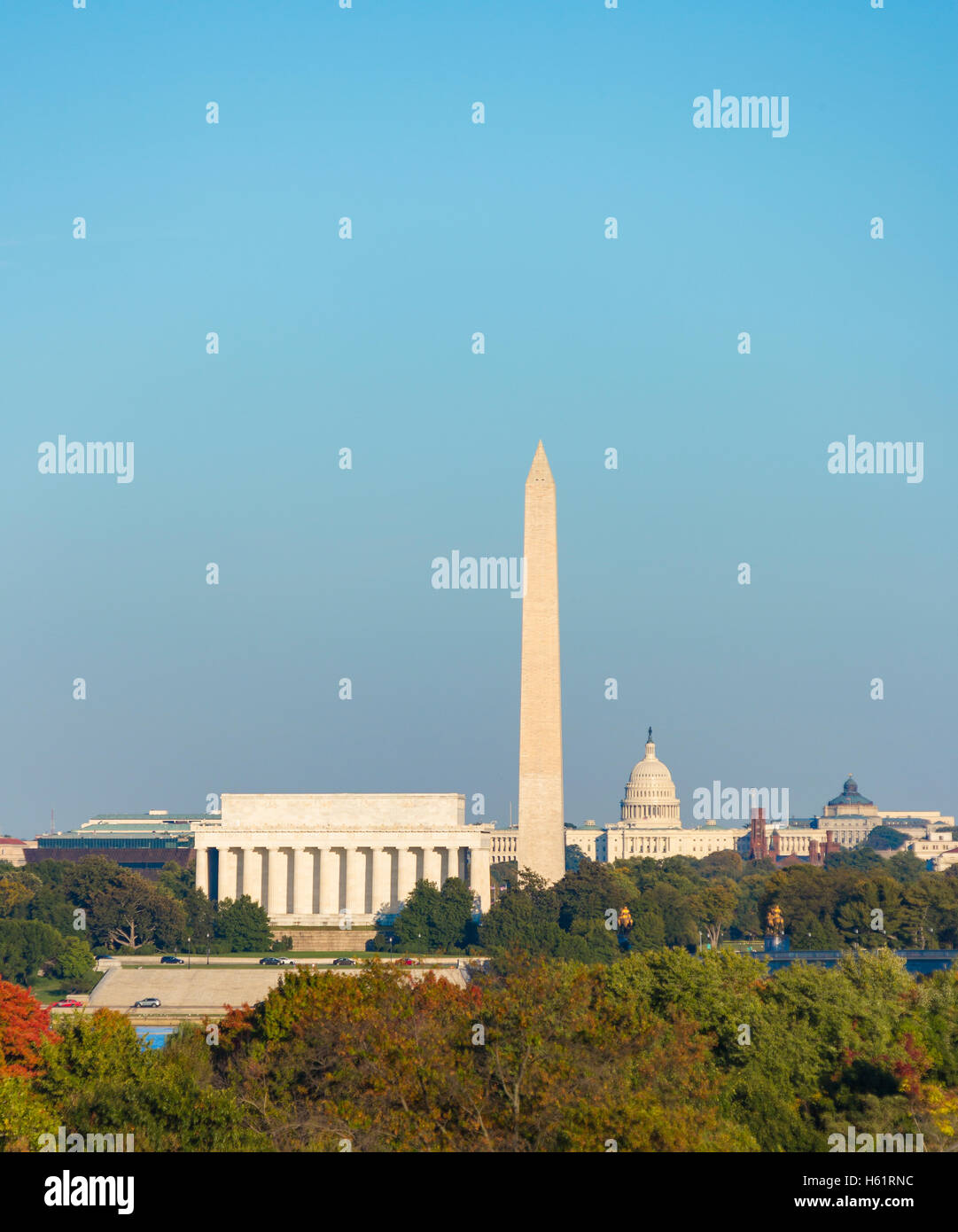 WASHINGTON, DC, USA - Lincoln Memorial, Washington Monument, U.S ...