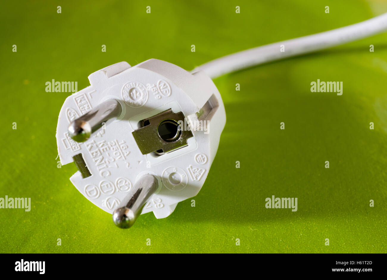 A European style power plug on coloured background Stock Photo - Alamy
