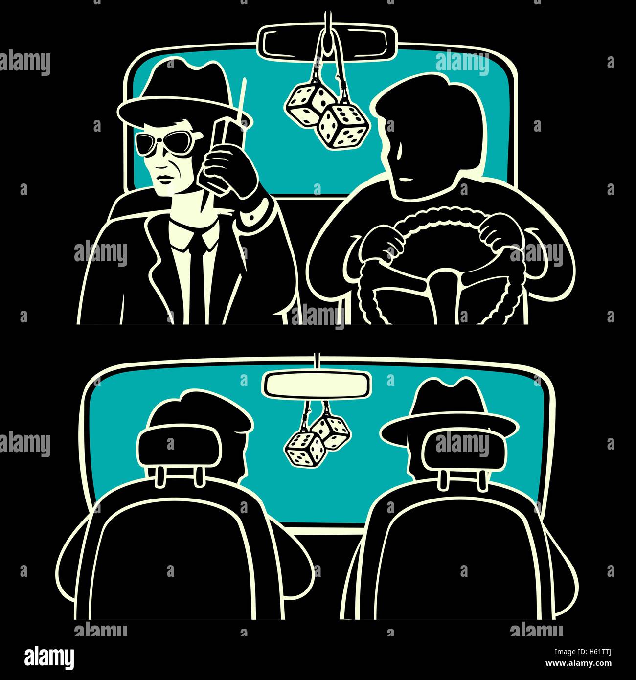 Gangster car Stock Vector Images - Alamy