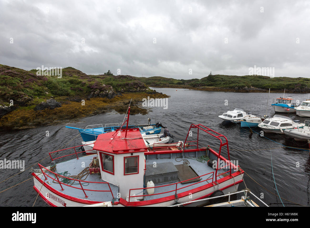 Bunbeg harbour with fishing boats, Co. Donegal, Ireland Stock Photo - Alamy