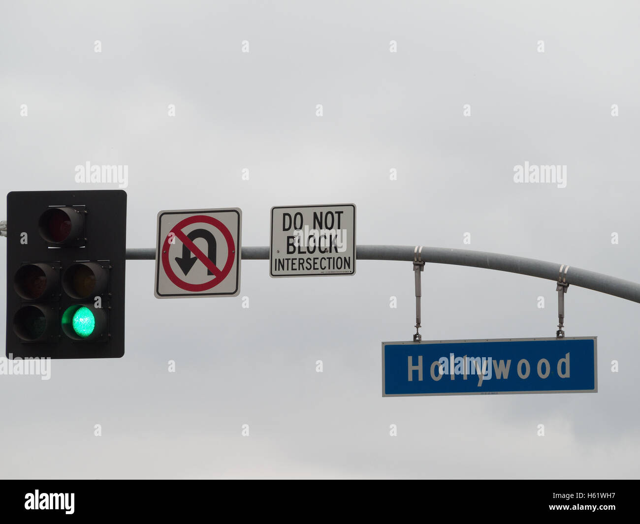 Hollywood Boulevard street sign Stock Photo - Alamy