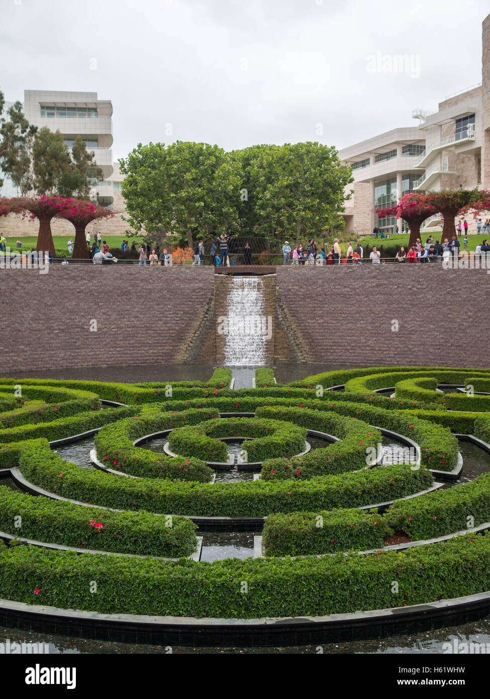Getty Center garden fountain Stock Photo - Alamy