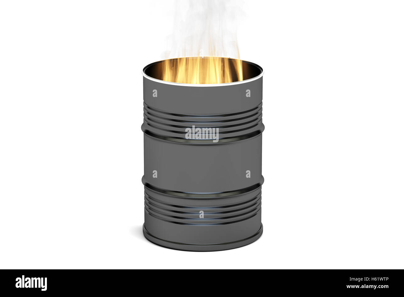 Barrel with fire, 3D rendering isolated on white background Stock Photo ...