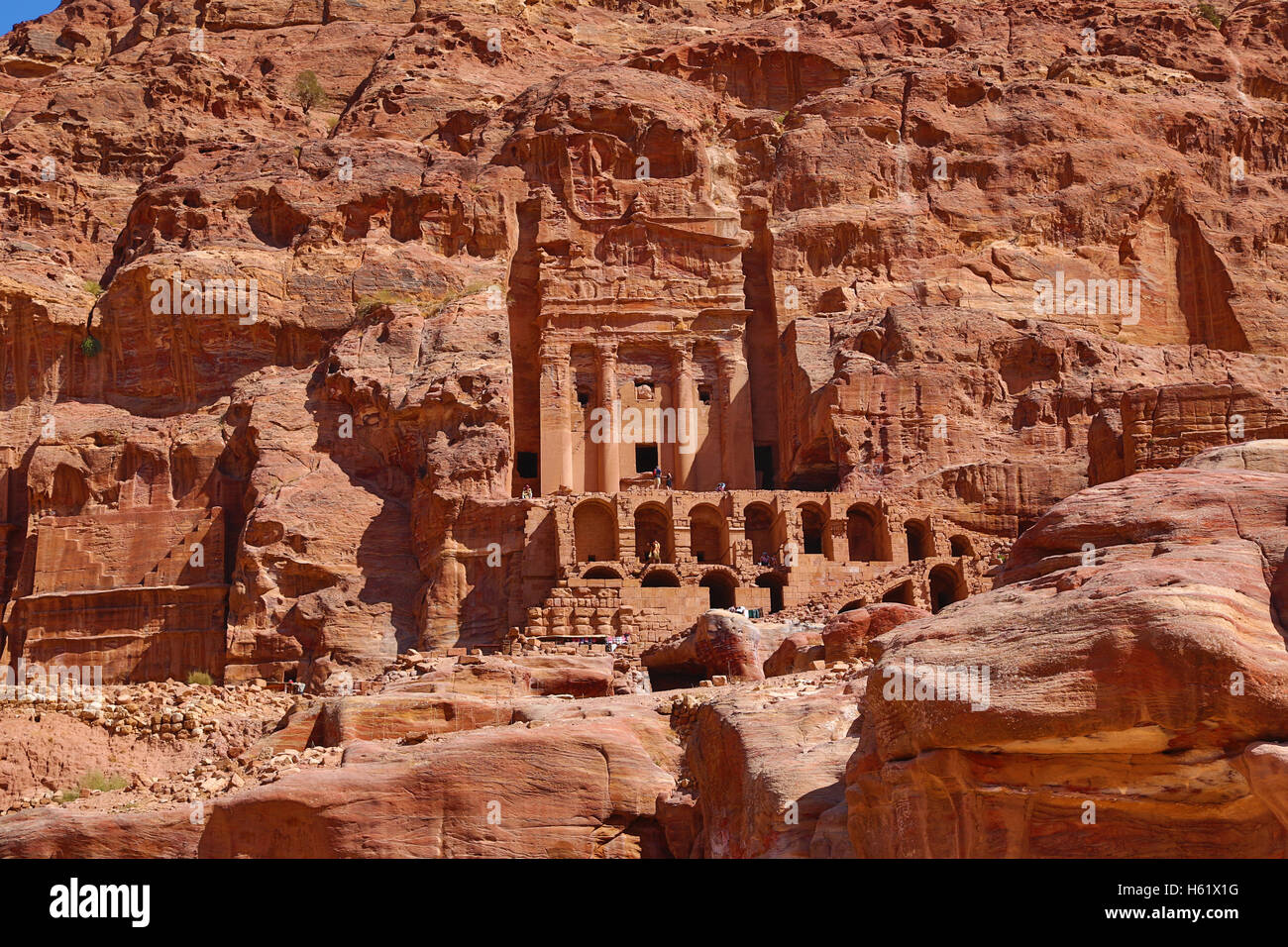 The Urn Tomb of the Royal Tombs in the rock city of Petra, Jordan Stock ...